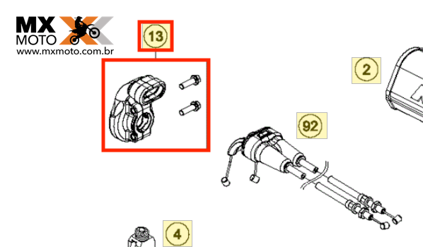 Case / Corpo do Acelerador Original KTM 2T e 4T 2024 / Husqvarna 2T e ...