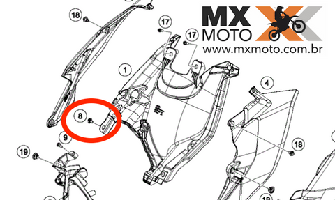 Parafuso Especial Para Prender Carenagem Fixa Original KTM M6X15X3 - 8 ...