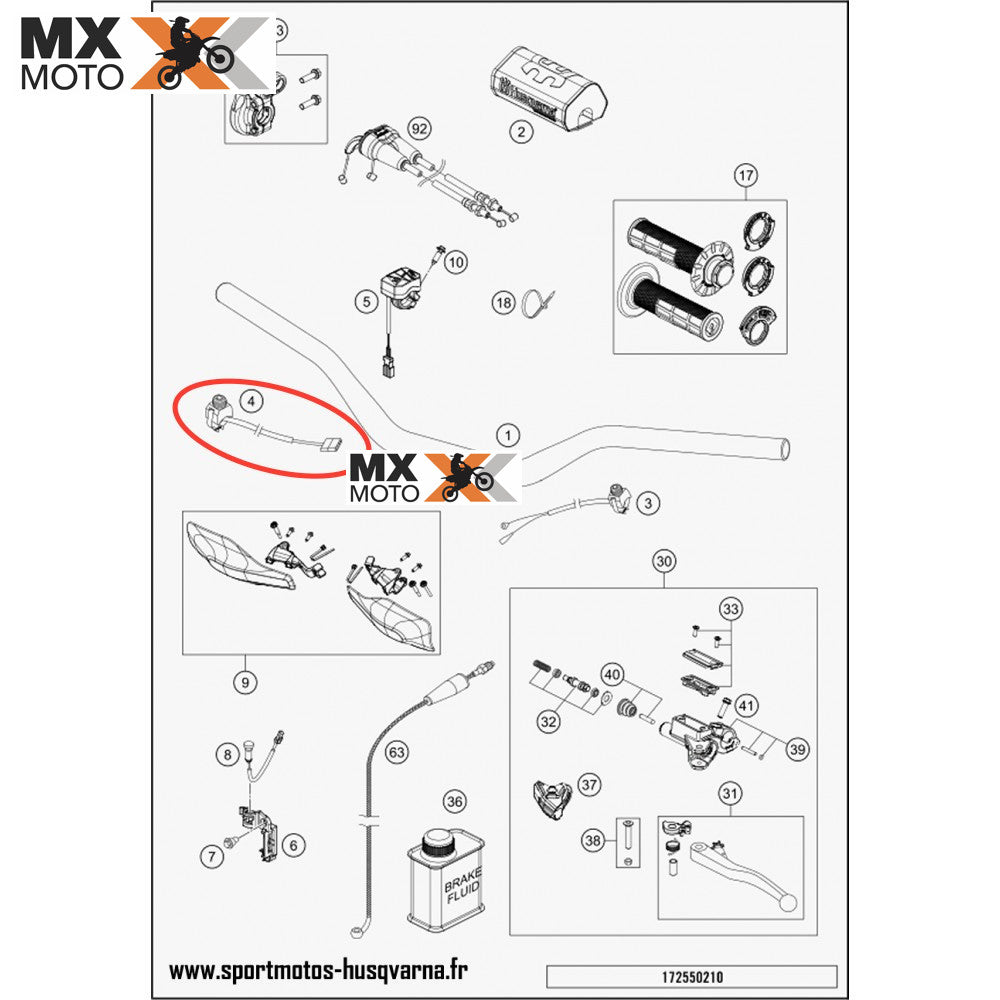 Interruptor Botão Start Partida Original KTM 2004 a 2023 / Husqvarna 1 ...